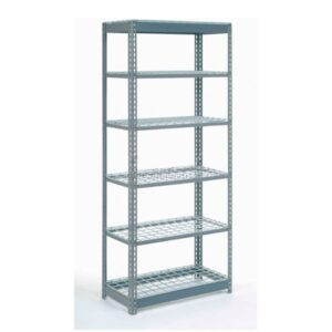 global industrial heavy duty shelving 48"w x 24"d x 72"h with 6 shelves, wire deck, gray