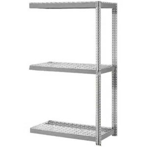 global industrial expandable add-on rack 96x36x84 3 level wire deck 1100 lb. cap per level gry