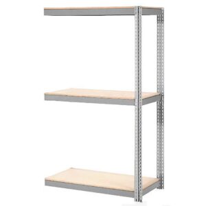 global industrial expandable add-on rack 96x36x84 3 level wood deck 800 lb. cap per level gry