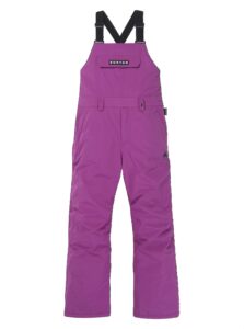 burton kids skylar 2l bib pants, vivid viola, x-large