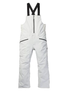 burton men's reserve gore‑tex 2l bib pants, stout white, large