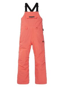 burton kids skylar 2l bib pants, tetra orange, medium