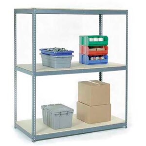 global industrial wide span rack 96wx48dx84h, 3 shelves wood deck 1100 lb cap. per level, gray