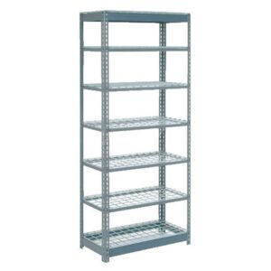 global industrial heavy duty shelving 36"w x 24"d x 96"h with 7 shelves, wire deck, gray