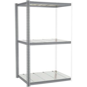 global industrial high cap. add-on rack 48wx36dx84h 3 levels steel deck 1500lb per level gry