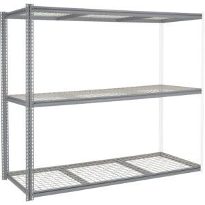 global industrial high capacity add-on rack 96x48x843 levels wire deck 800 lb per level gry