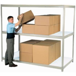 global industrial wide span rack 60x48x84 3 shelves deck 1200 lb. cap per level gray