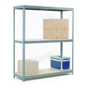 global industrial wide span rack 72wx15dx60h, 3 shelves wood deck 900 lb cap. per level, gray