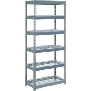 global industrial extra heavy duty shelving 36"w x 24"d x 96"h with 6 shelves, wire deck, gry