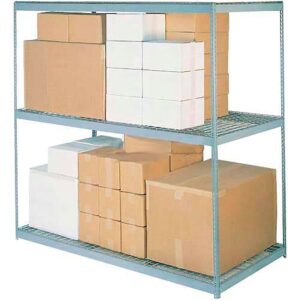 global industrial wide span rack 96wx36dx84h, 3 shelves wire deck 800 lb cap. per level, gray