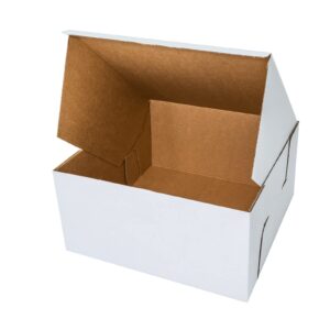 12x12x6 inches corrugated heavy-duty white/brown sturdy kraft cake boxes (50-pack)