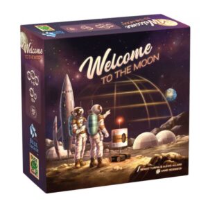 blue cocker welcome to. the moon board game | sci-fi strategy game | narrative adventure game | ages 10+ | 1-6 players | average playtime 25 minutes | made by blue cocker games, various, (wtmoon01)