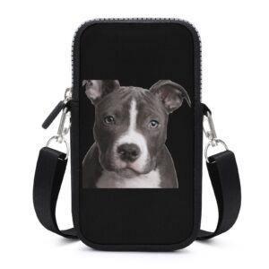 funnystar american pit bull crossbody phone bag shoulder wallet purse cellphone handbag with adjustable strap