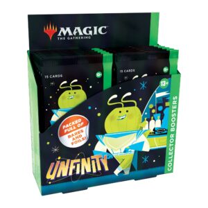 wizards of the coast unfinity collector booster box | 12 packs + box topper (181 magic cards)