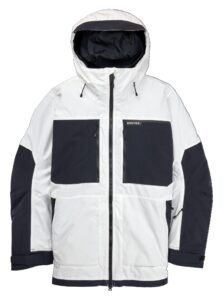 burton mens' frostner 2l snow jacket (us, alpha, medium, regular, regular, stout white/true black)