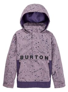 burton women's standard frostner 2l anorak jacket, elderberry spatter/violet halo, x-small