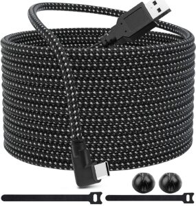 coodov compatible with oculus quest 2 link cable, fast charging&high speed data transfer, durable nylon braided, usb a to usb c 3.2 gen1 cord for vr headset and gaming pc (10ft/3m)