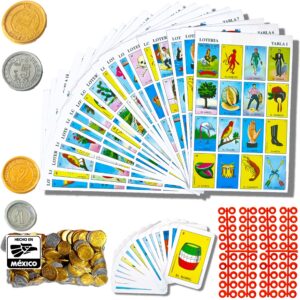 the original loteria mexican bingo game with 100 mexican pesos for 20 players game for adults - loteria de lujo mexicana - loteria mexicana - juegos de mesa - spanish games mexican bingo loteria game