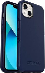 otterbox iphone 13 symmetry series+ case - navy captain, ultra-sleek, snaps to magsafe, raised edges protect camera & screen