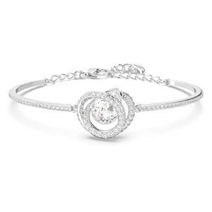 swarovski generation bangle, white, rhodium finish