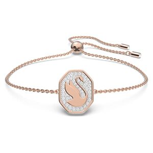 swarovski signum bracelet, swan, white, rose-gold tone plated