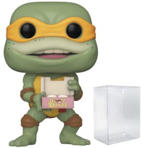 pop teenage mutant ninja turtles ii: secret of the ooze - michaelangelo funko pop! vinyl figure (bundled with compatible pop box protector case), multicolored, 3.75 inches