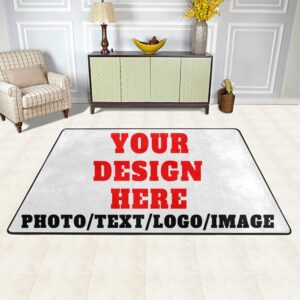 adaptor personalized your own area rug custom rug with text photo logo customized area rug bedroom carpet full color print home garden office entry welcome rug 36inx24in, 36x24inch