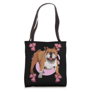 english bulldog heart design dog owner stuff english bulldog tote bag