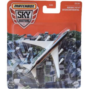 diecast matchbox boeing 747-8 intercontinental - sky busters 21/31 [white/black]