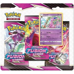 pokemon trading card game sword & shield fusion strike espeon special edition [3 booster packs & promo card]