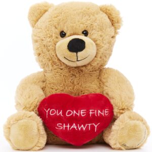 hollabears 10" you one fine shawty plush teddy bear valentine's day