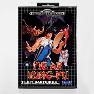 devone yie ar kung fu game cartridge 16 bit md game card with retail box for sega mega drive for genesis (black)