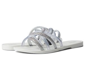 melissa shoes shiny white/silver 8 m