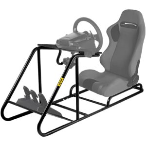 vevor racing wheel stand, pedal adjustable racing simulator cockpit, carbon steel structure gaming wheel stand, game chair highly compatible with logitech wheels, thrustmaster wheels, ps3/4, xbox 360