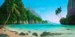 ceramic backsplash tile mural beach scene seaside ocean kitchen/bathroom/shower - serenity found - david miller