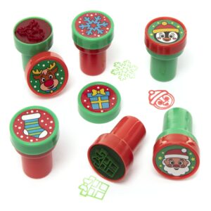 baker ross fc199 christmas self-inking stampers - pack of 12, ink stamps, stamp set for children, ideal for kids arts and crafts projects