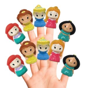 disney princess 10 pc finger puppet set - party favors, educational, bath toys, story time, floating pool toys, beach toys, finger toys, playtime