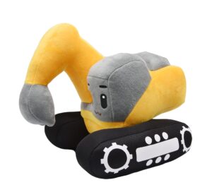 yonlit soft excavator stuffed construction toy super cute plush digger trucks excellent gifts for kids or birthday party 11 inches