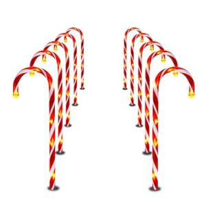 christmas candy cane lights,christmas candy cane pathway lights，candy cane christmas decor， christmas/new year holiday lights， outdoor garden home decorations light，10pcs