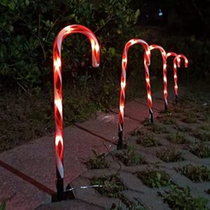 christmas candy cane lights,christmas candy cane lights， battery powered light string， outdoor warm led home garden ground plug crutch new year christmas decor 5pcs