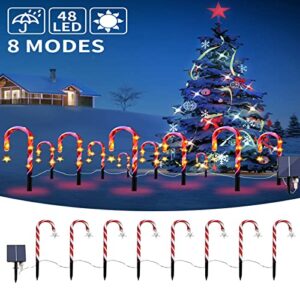 christmas candy cane lights,8 pcs solar lights christmas decoration lawn candy cane lights， solar powered garden lights， home led for outdoor garden lighting