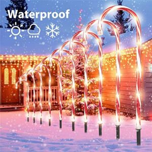 christmas candy cane lights,5pcs usb christmas candy cane lights， outdoor warm led home garden pathway yard lawn lights， new year christmas decor