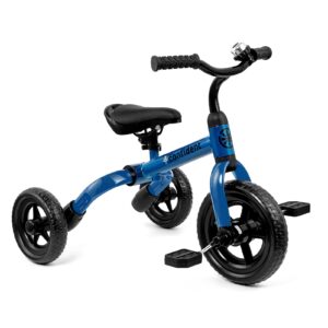 xpiy tricycle for toddlers age 2-5 years old, 3 in 1 folding toddler bike for boys and girls, kids' bike trike with detachable pedal and adjustable seat (blue)