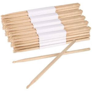 sinjeun 24 pairs 5a drum sticks, classic maple wood drum sticks, 5a wood tip drumstick for beginners, students and adults