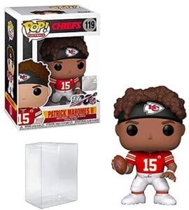 visit the funko store patrick mahomes vinyl figure #119 (bundled with compatible ecotek pop box protector)