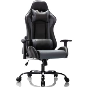 afo high back desk ergonomic adjustable computer gaming chair, grey