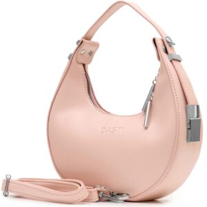 dasti half moon inspired by designer small pink purse convertable trendy top round handle side bag for women vegan leather hobo fashionable chic