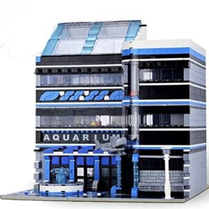 general jim's ocean aquarium museum modern three level glass front street view city modular building blocks set aquarium bricks toy building set with accessories for teens and adults