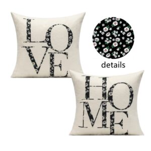 all smiles flower quote garden outdoor pillow covers 18x18 decoretion decoretive spring room decor house warming gifts farmhouse cushion for couch bedroom,saying with words love home