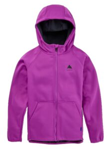 burton kids' standard burtoncrown weatherproof full-zip fleece, vivid viola, medium